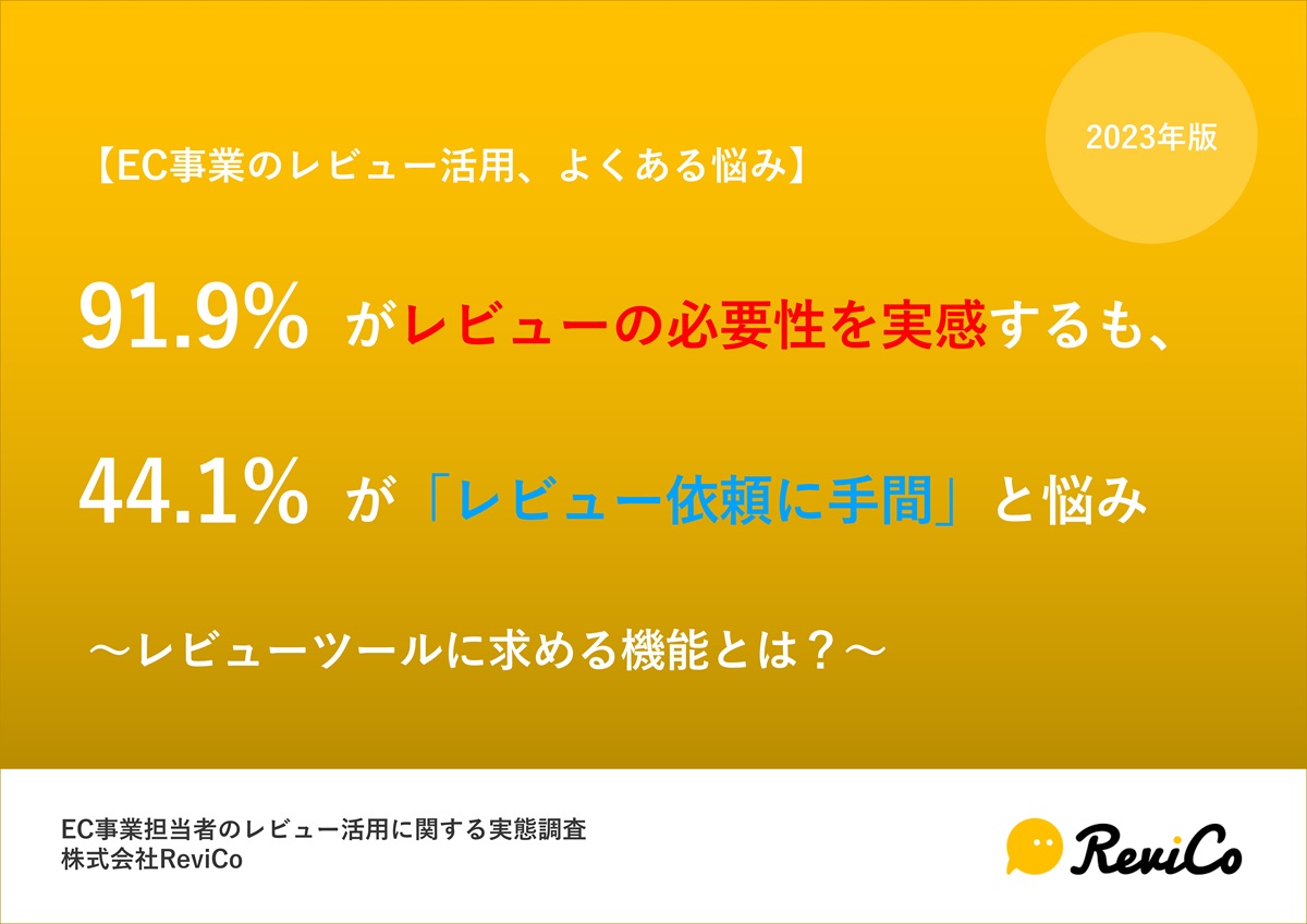 「EC事業担当者のレビュー活用に関する実態調査」資料ダウンロード｜株式会社ReviCo